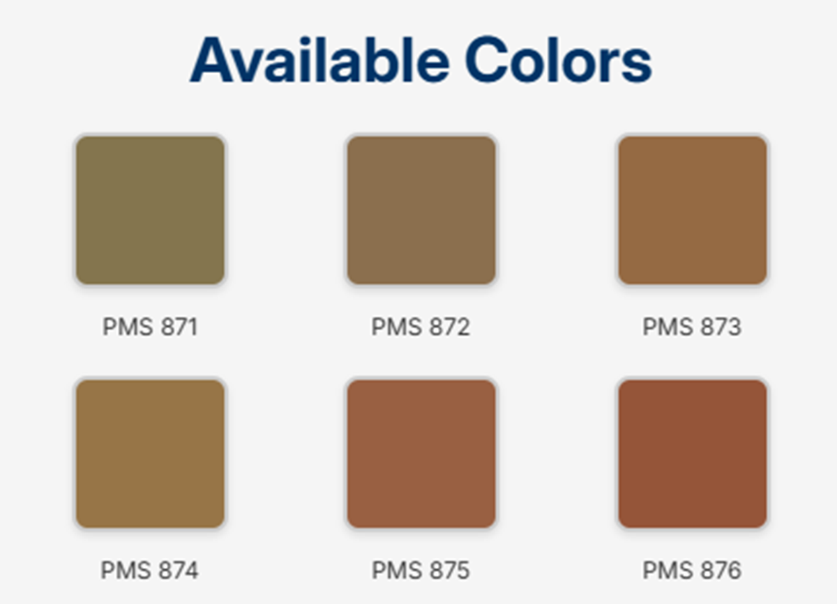 Metallic Gold – PMS 871–876 – Blue Press Ink